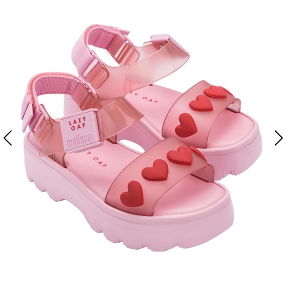 Melissa | Shoes | Nwob Melissa X Lazy Oaf Heart Platform Jelly Sandals Barbie | Poshmark